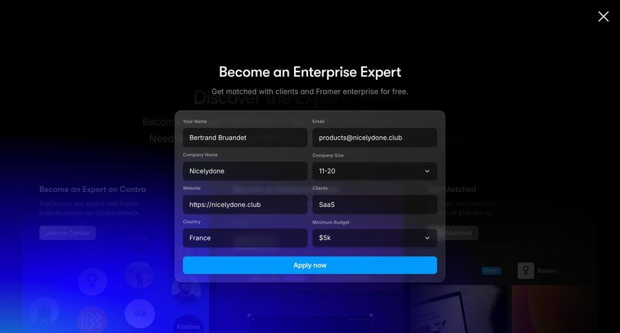 Framer UI screen examples | Nicelydone