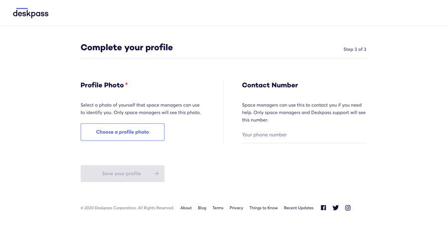 Deskpass page examples | Nicelydone