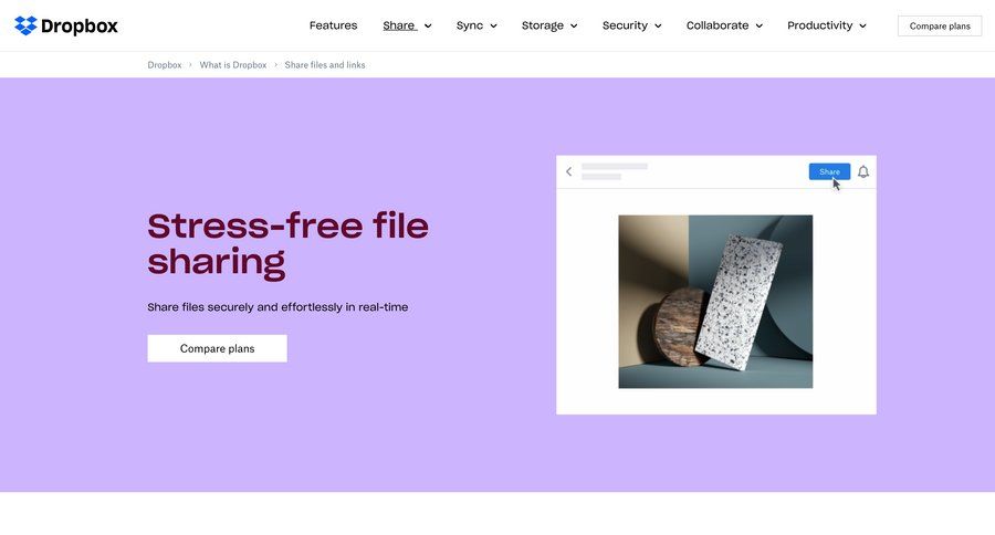 Dropbox UI screen examples | Nicelydone
