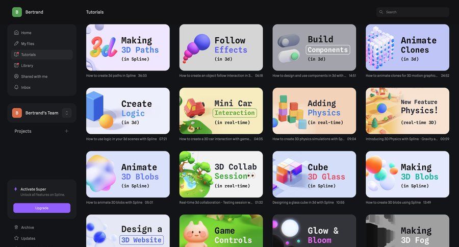 Spline page examples | Nicelydone