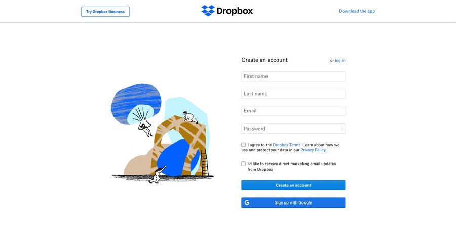 Dropbox UI screen examples | Nicelydone
