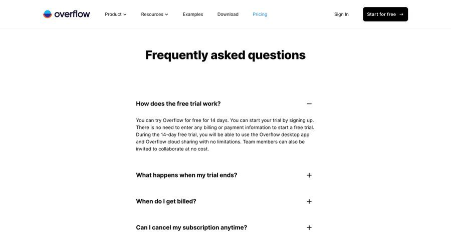 Overflow UI screen examples | Nicelydone