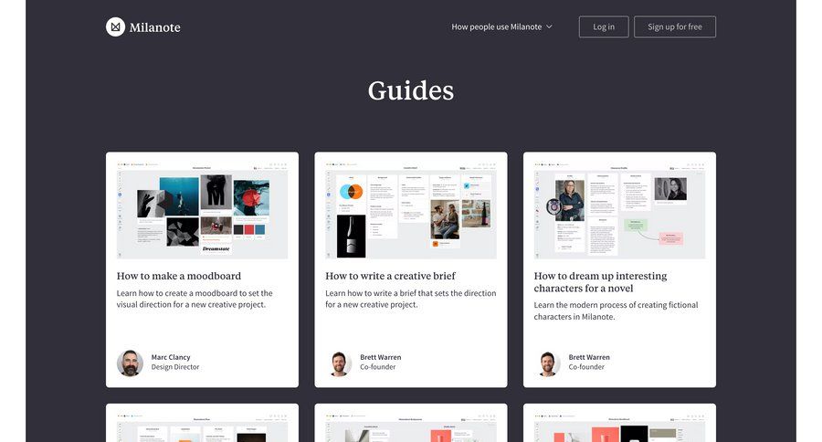 Milanote UI screen examples | Nicelydone