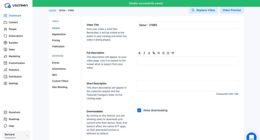 Uscreen UI screen examples | Nicelydone