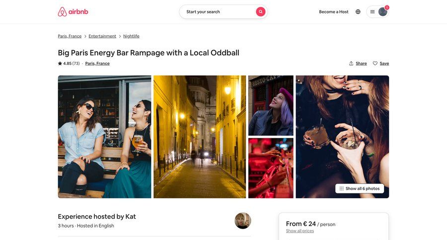Airbnb UI screen examples