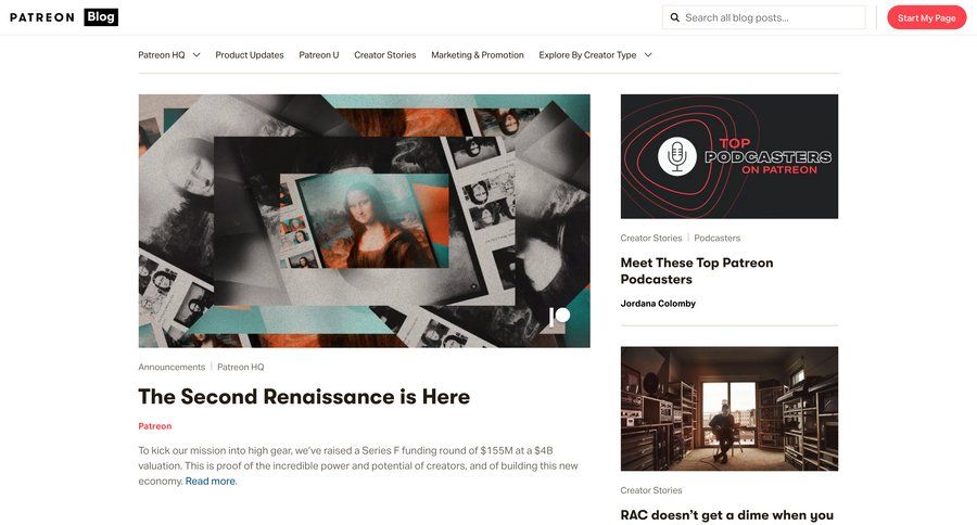 Patreon UI screen examples | Nicelydone