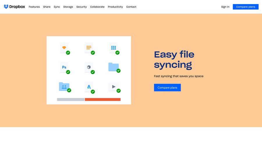 Dropbox UI screen examples | Nicelydone