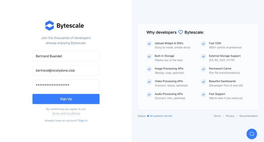 Bytescale page examples | Nicelydone