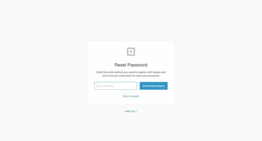 Square web app UI screen examples