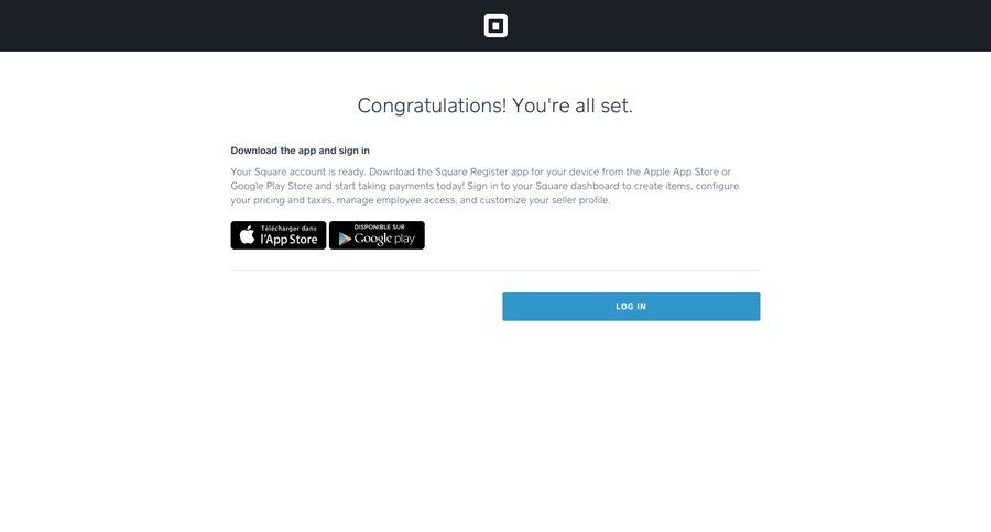Square web app UI screen examples