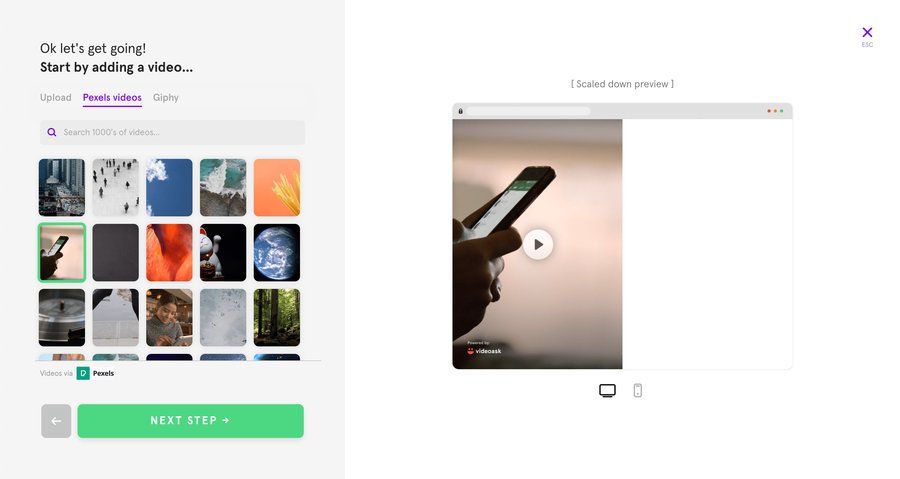 Videoask UI screen examples | Nicelydone